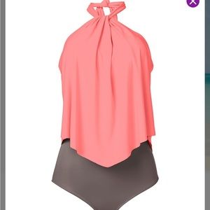VENUS | Swim | Nwt Venus Womens One Piece Popover Coral Swimsuit Size 8 ...